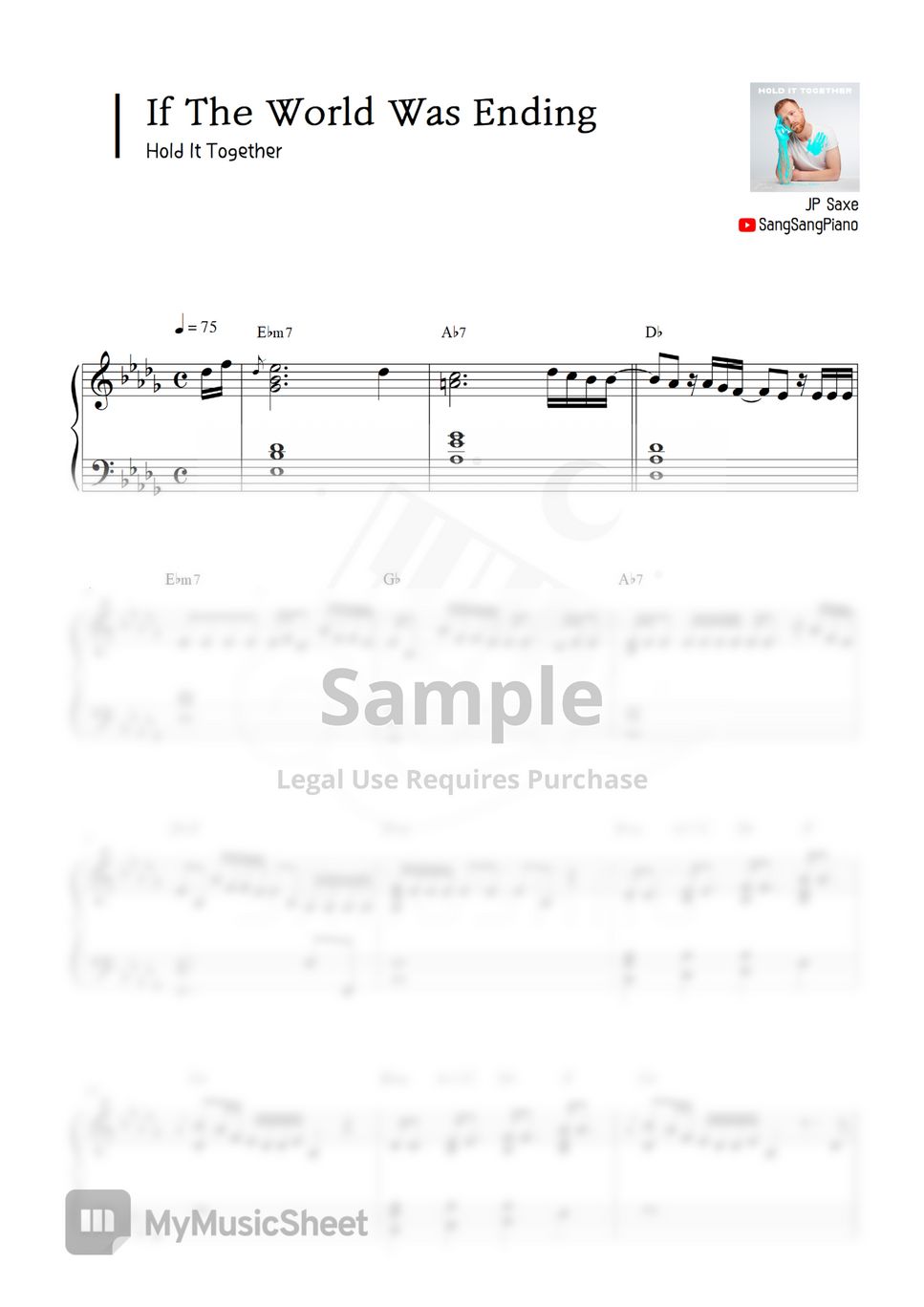 JP Saxe - If The World Was Ending (feat. Julia Michaels) Sheets by ...