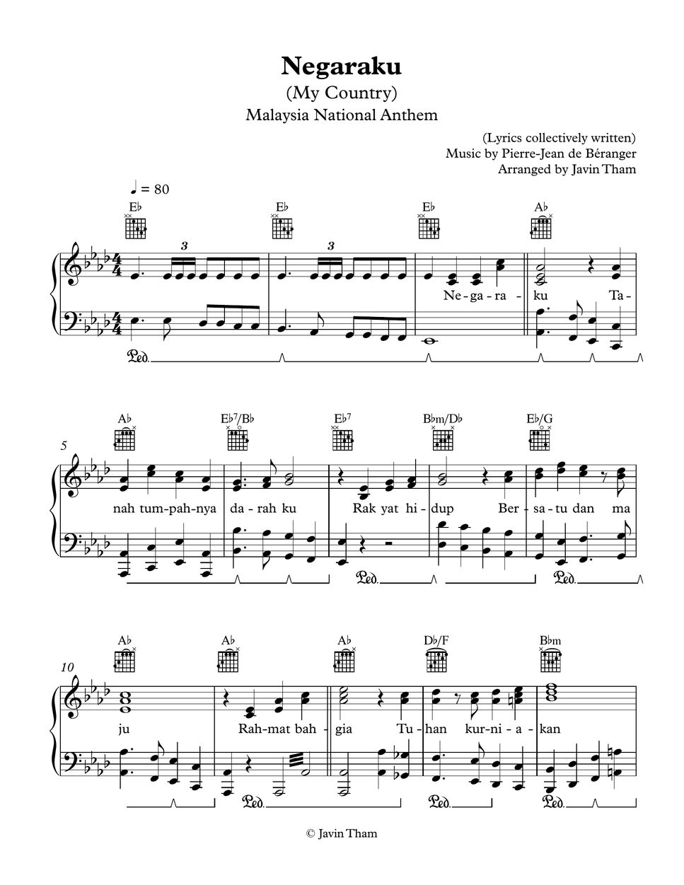 Pierre-Jean de Béranger - Negaraku (My Country) Nuty by Javin Tham