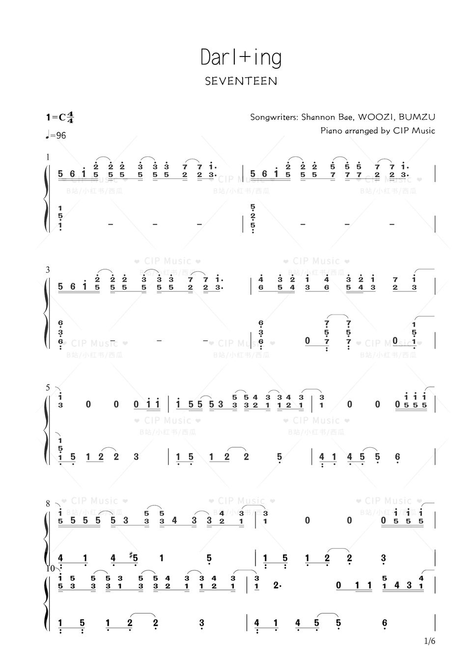 SEVENTEEN - Darl+ing Sheets by CIP Music