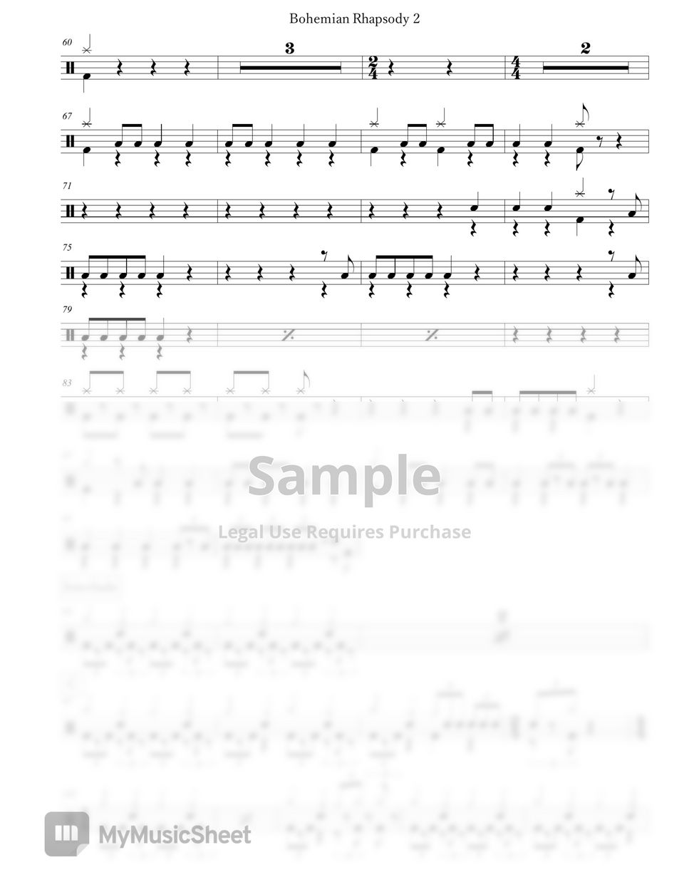 Queen - Bohemian Rhapsody Sheets by Arkadia Drums