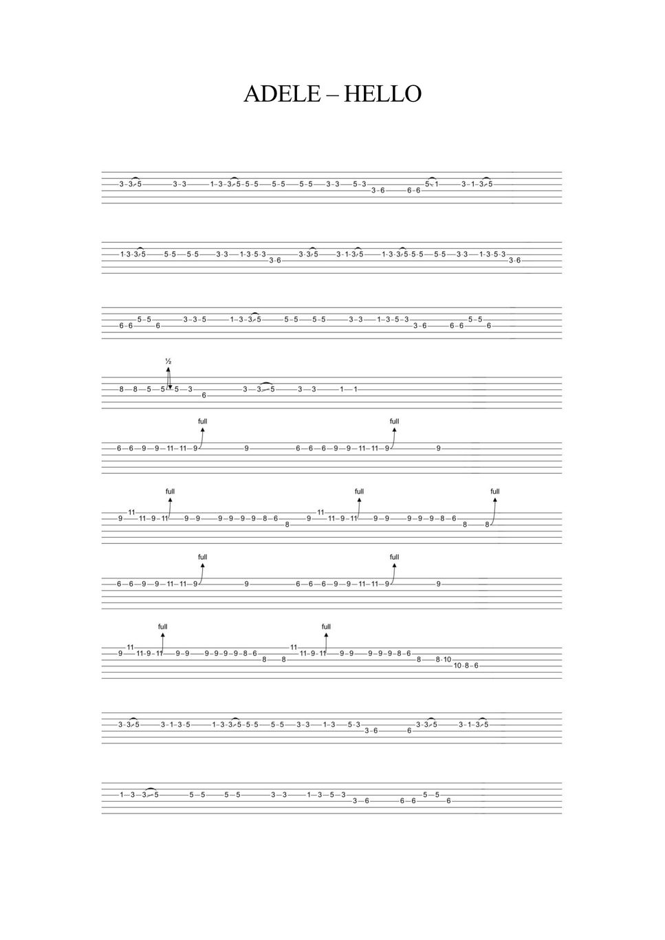 Adele - Hello TAB by Alvaro97