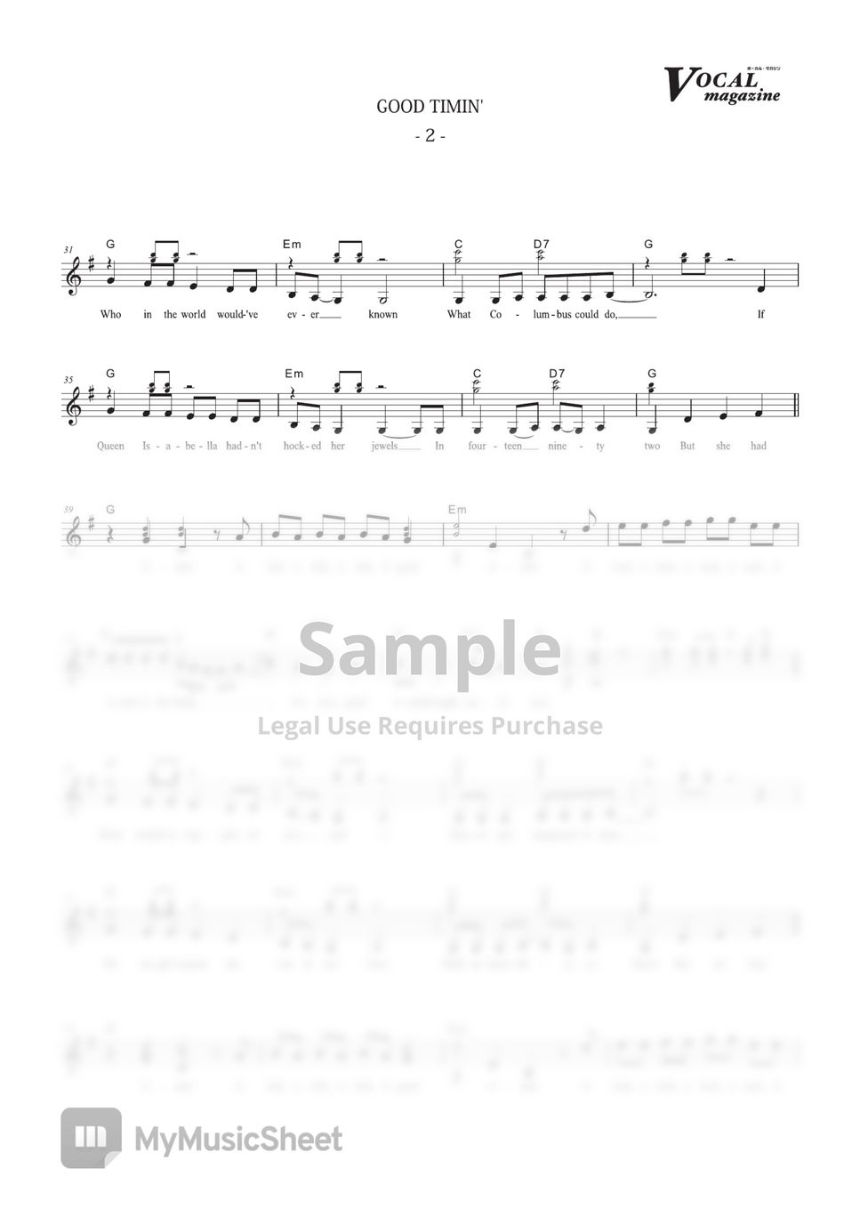 Jimmy Jones - GOOD TIMIN' (VOCAL MAGAZINE) Sheet Music by Far East ...