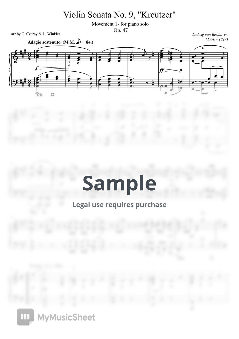 Ludwig van Beethoven - Violin Sonata No.9 A Major, Op.47 'Kreutzer' (1. Adagio Sostenuto-Presto ...