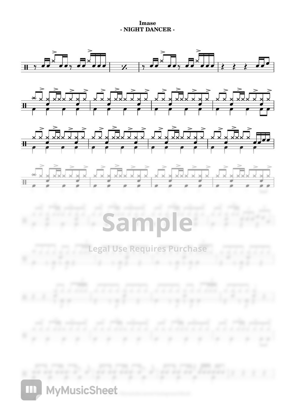 imase - NIGHT DANCER Sheets by 드럼리더