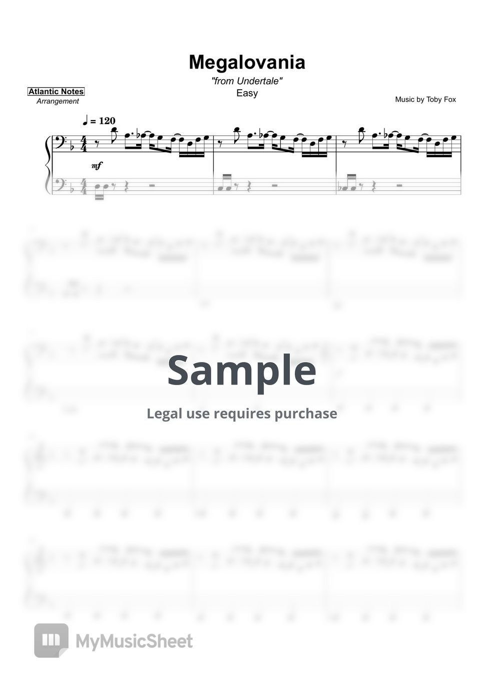 Undertale - Megalovania Sheets by Atlantic Notes