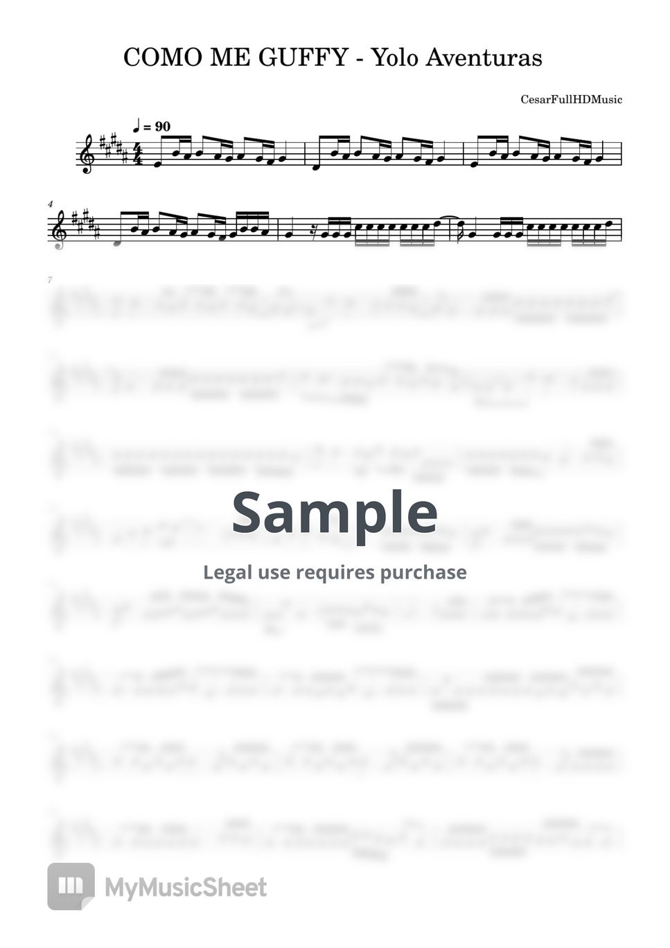 Yolo Aventuras - COMO ME GUFFY Sheet Music