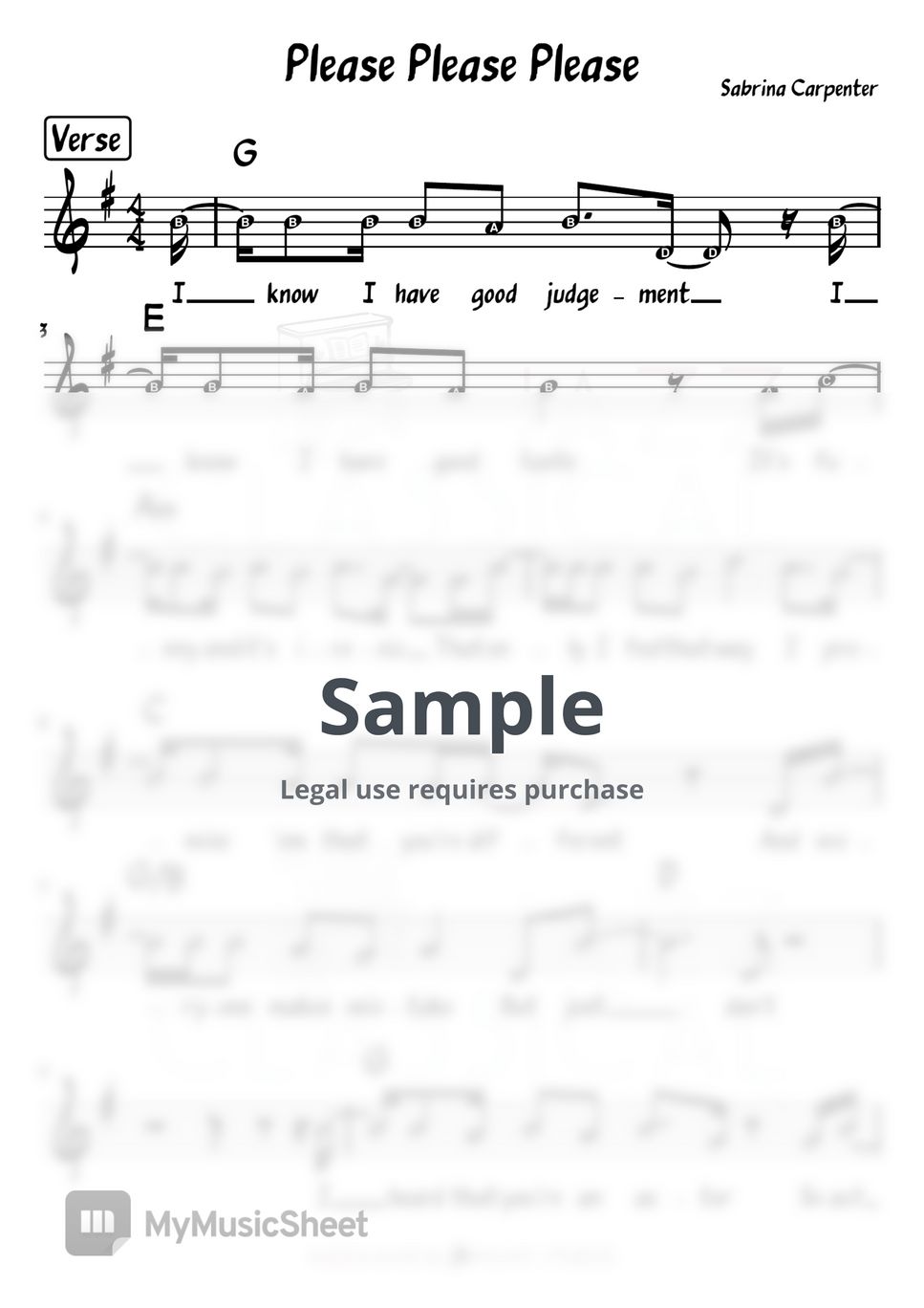 Sabrina Carpenter - Please Please Please (with ABC) Sheet Music by Jazz ...