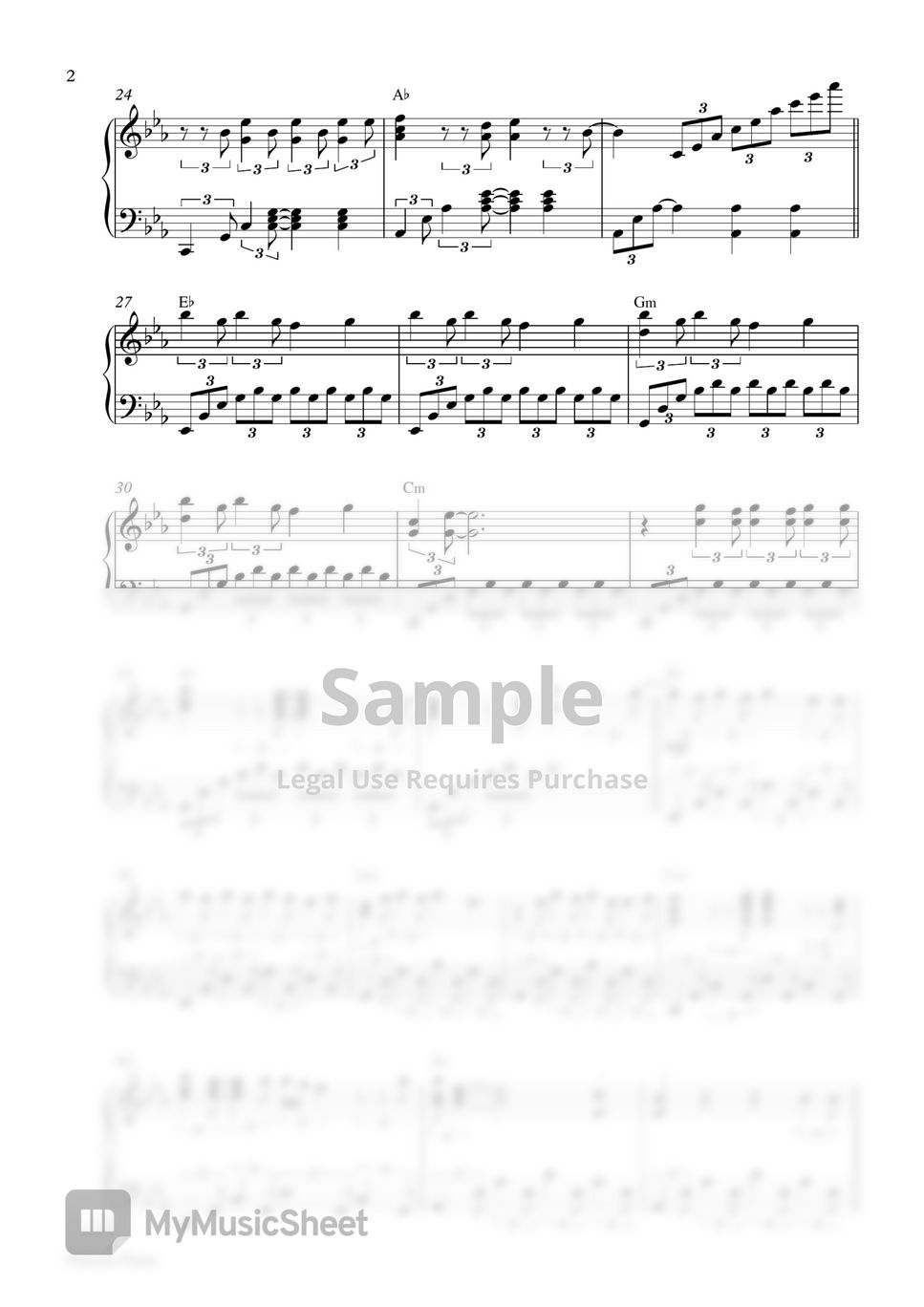 BTS V - Sweet Night (ITAEWON CLASS OST) (Piano Sheet) Sheet Music by ...