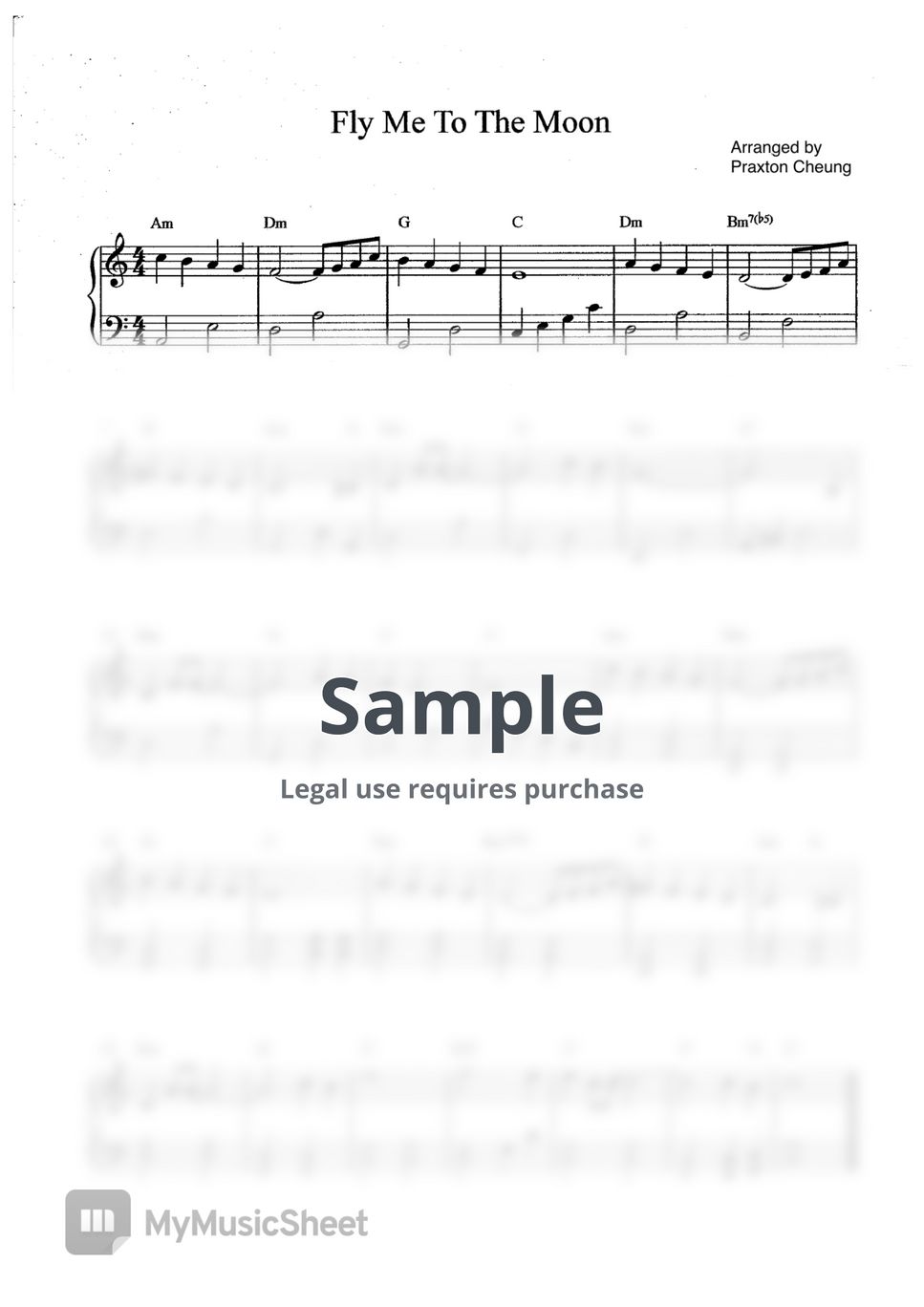 Frank Sinatra - Fly Me To The Moon (Easy Version) Sheet Music by ...