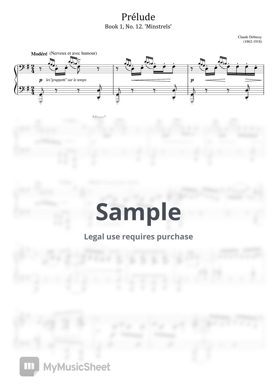 Claude Debussy - Preludes, Livre 1, L.117 No. 12, Minstrels (Debussy ...