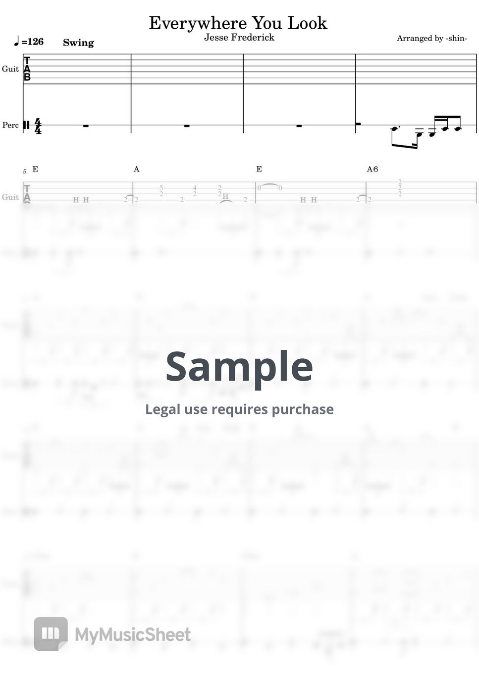 Jesse Frederick - Everywhere You Look Sheet Music by -shin-guitar