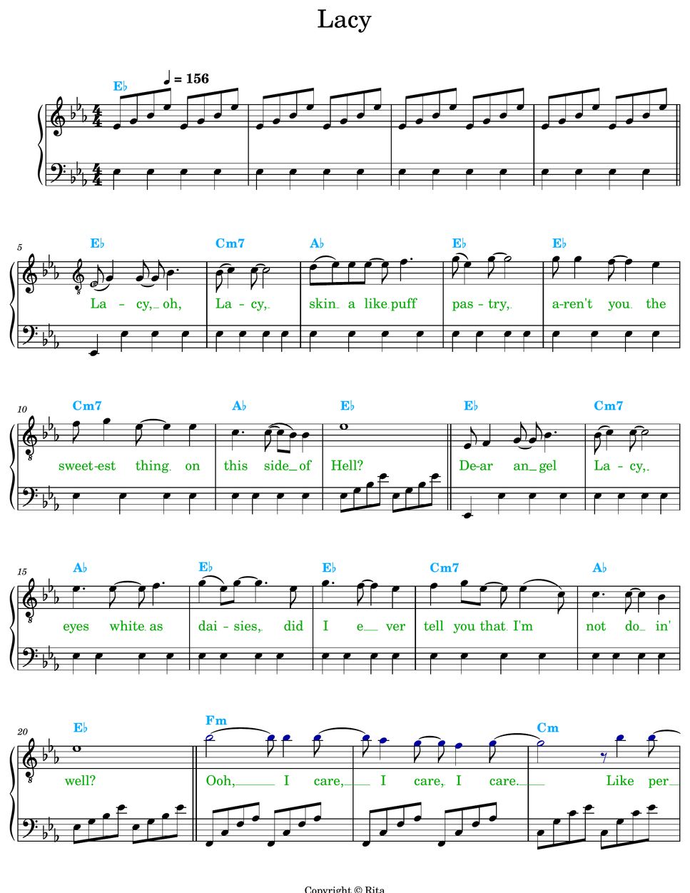 Olivia Rodrigo - Lacy (Chords & lyrics) Sheets by Rita B