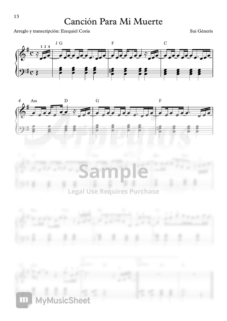 Sui Generis - Canción Para Mi Muerte Sheets by Ezequiel Coria