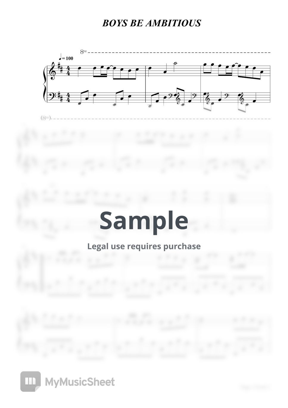 Hitomi Mieno - BOYS BE AMBITIOUS (Mashin Hero Wataru ED) Sheets by dogemusic