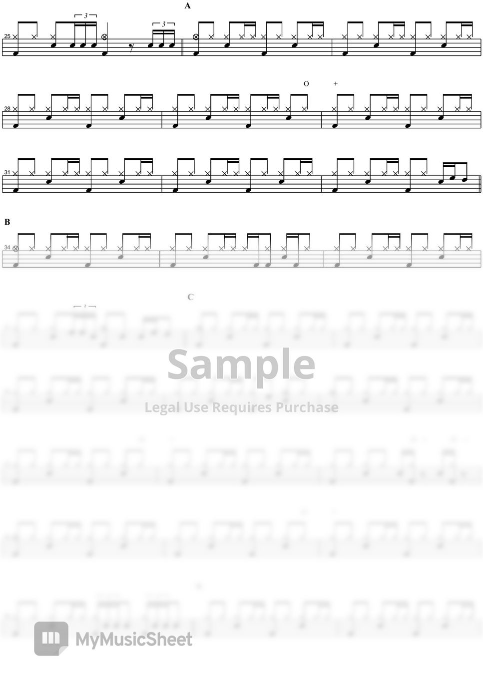 Toto - Pamela Sheet Music by COPYDRUM