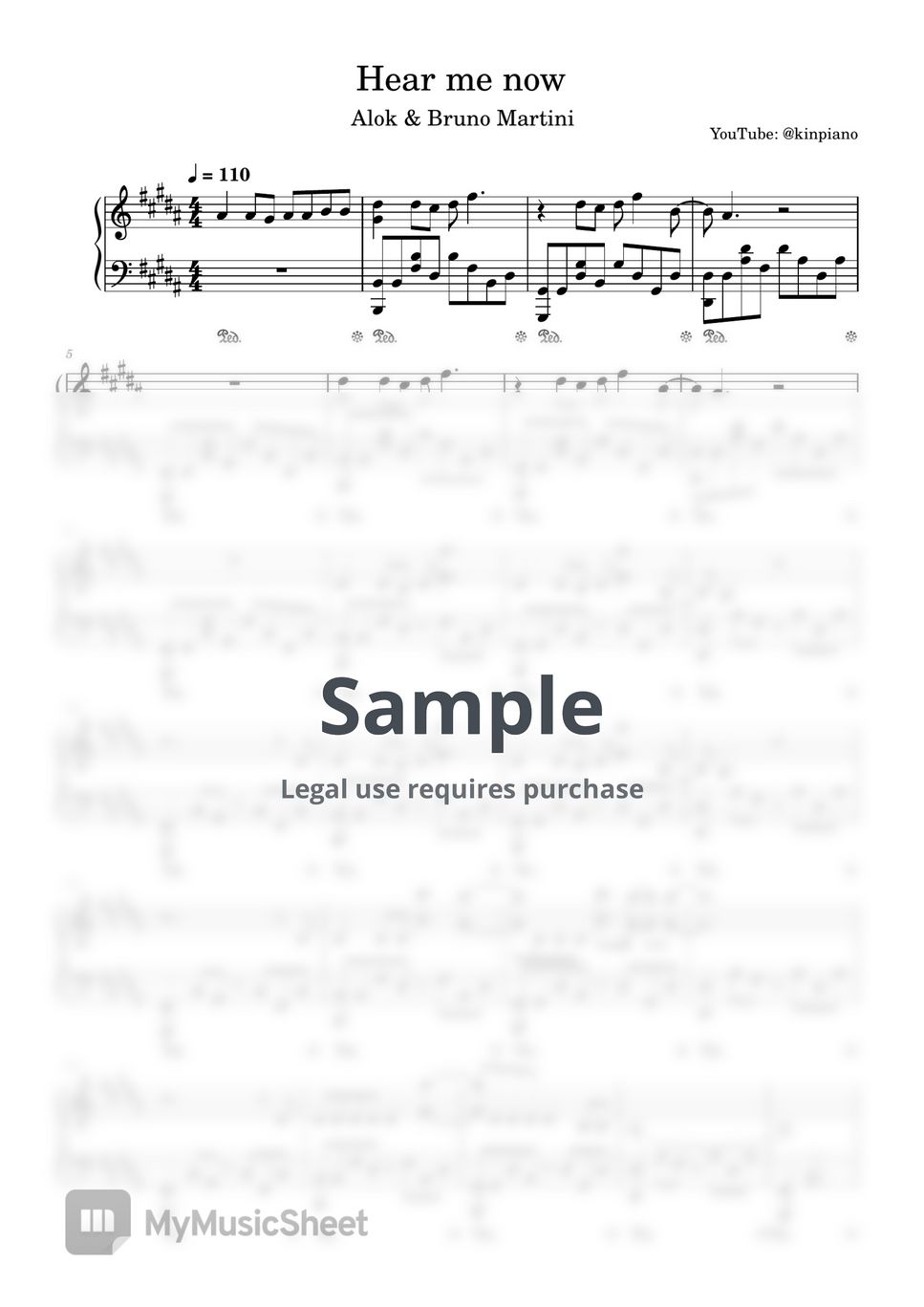 Alok, Bruno Martini - Hear me now Sheet Music by KinPiano