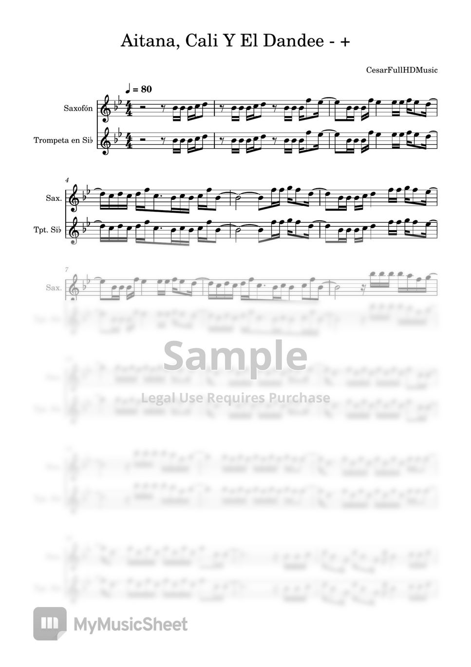 Aitana, Cali Y El Dandee - + Sheets