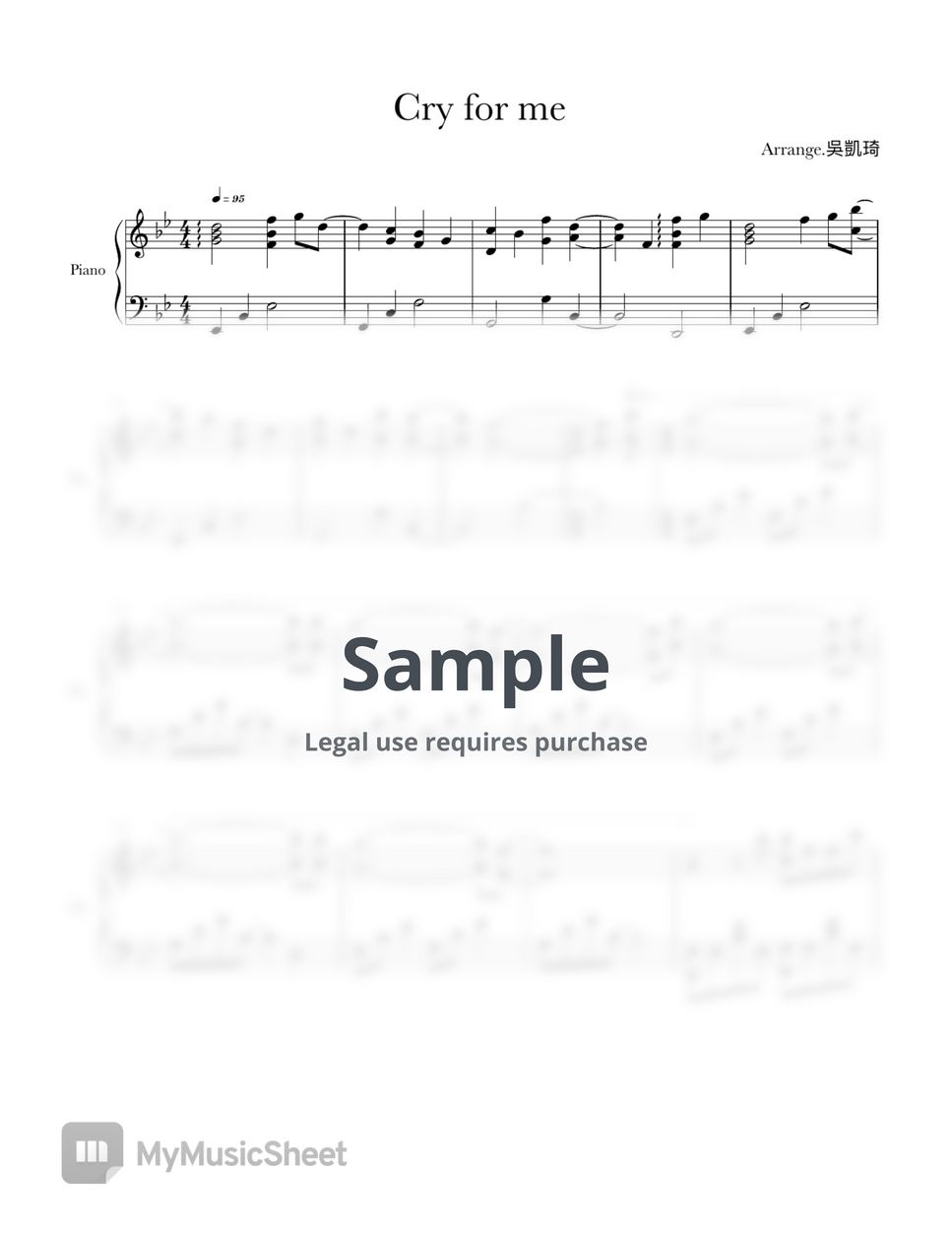 Michita - Cry for me Sheet Music by Kaichiteacher