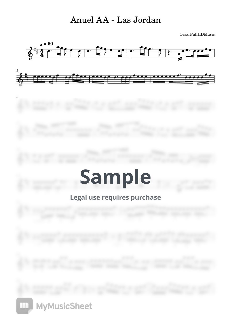 Anuel AA - Las Jordan Lembar Musik