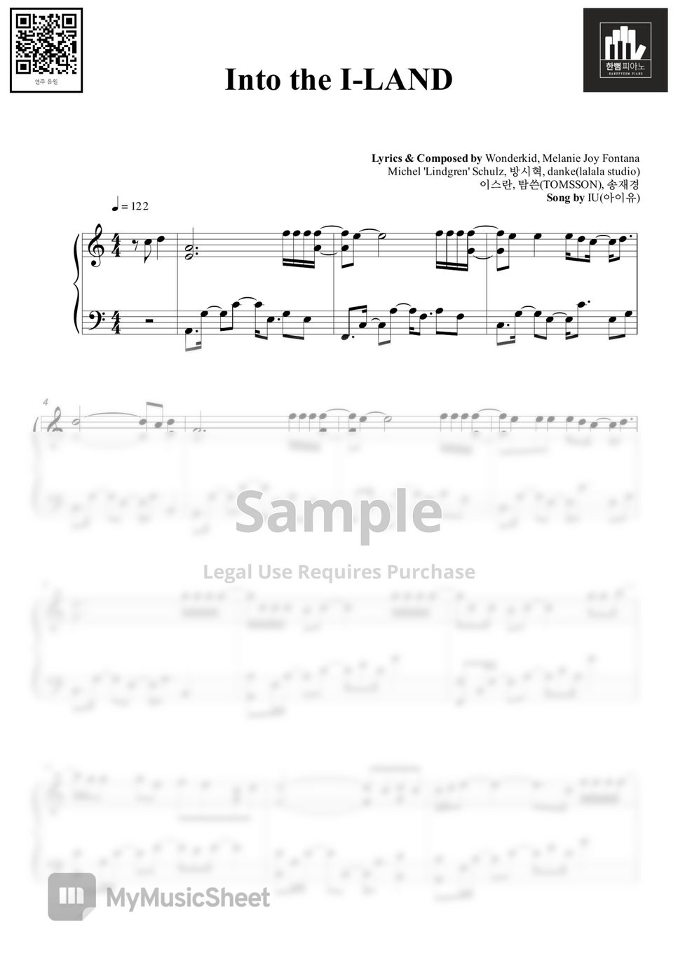 IU(아이유) - Into the I-LAND 악보 by HANPPYEOMPIANO