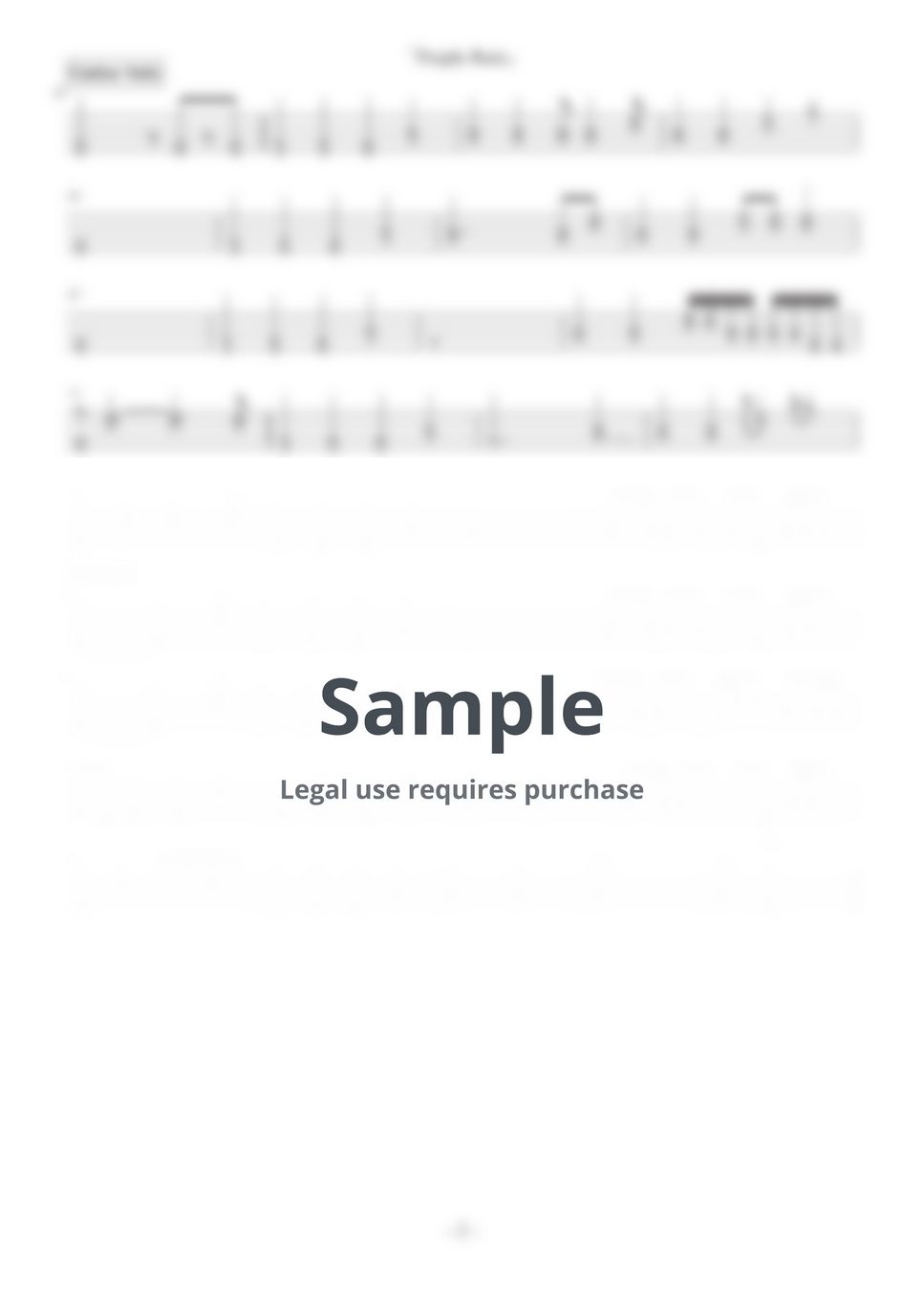 Prince - Purple Rain (ベース譜/TAB譜のみ) Sheet Music by きどりん