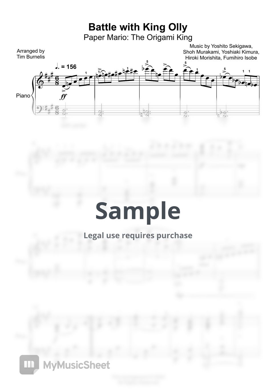 Paper Mario: The Origami King - Battle with King Olly Sheets by Tim ...