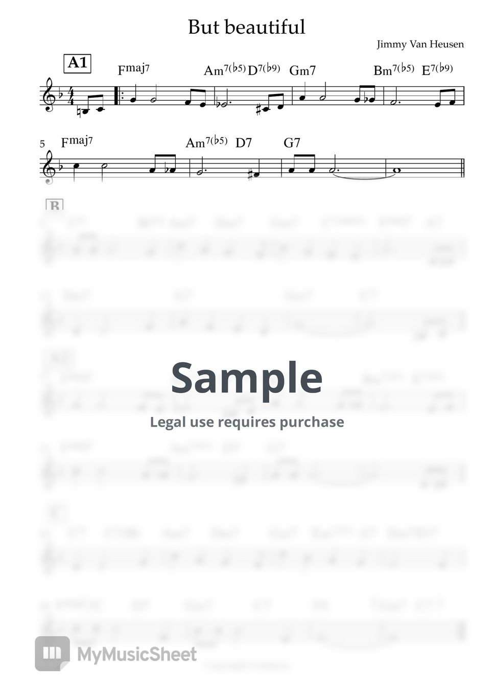 스탄게츠 - But beautiful (리드싯) Sheets by SheetMusicOnly1page