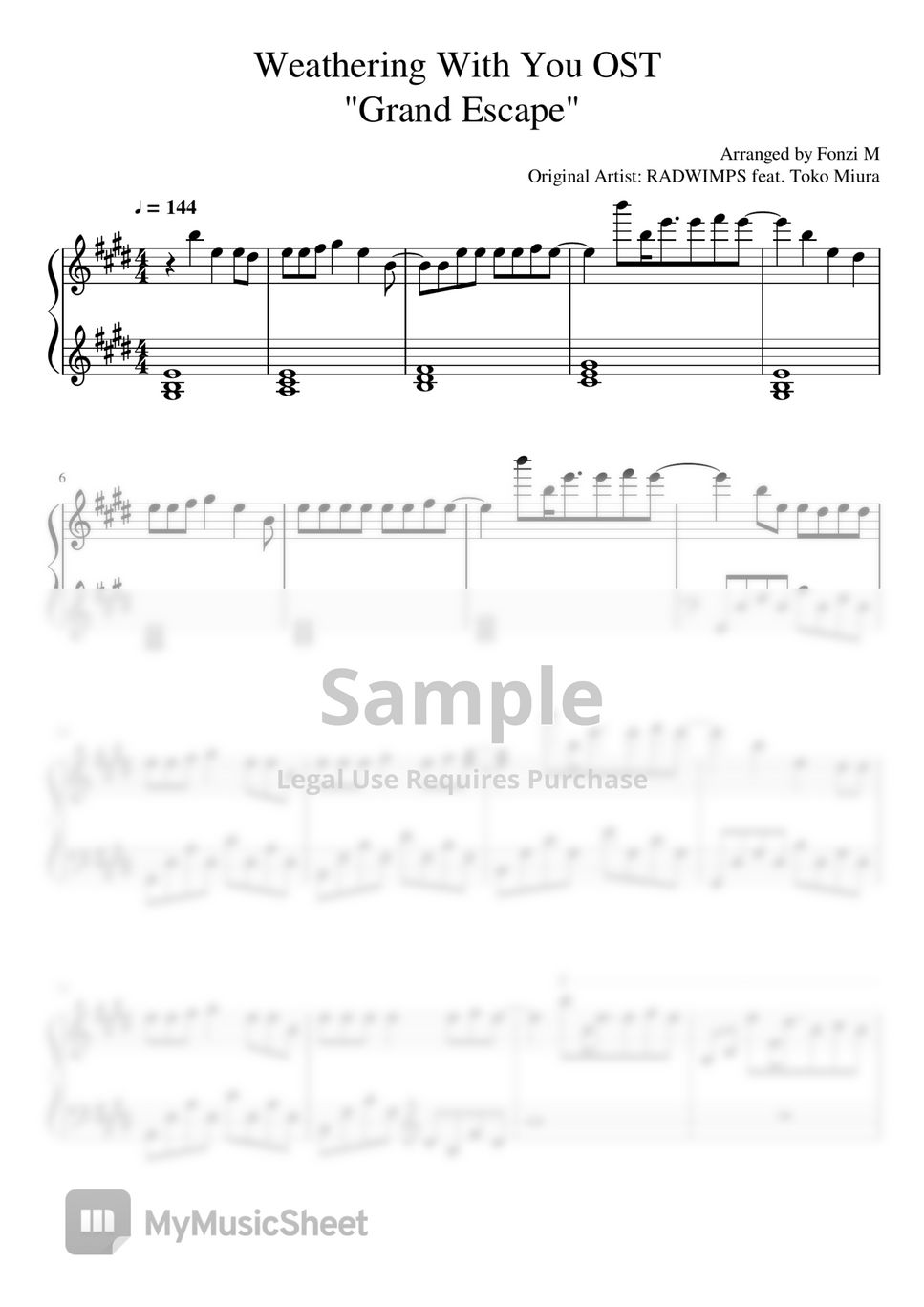 RADWIMPS feat. Toko Miura - Weathering With You OST - "Grand Escape ...