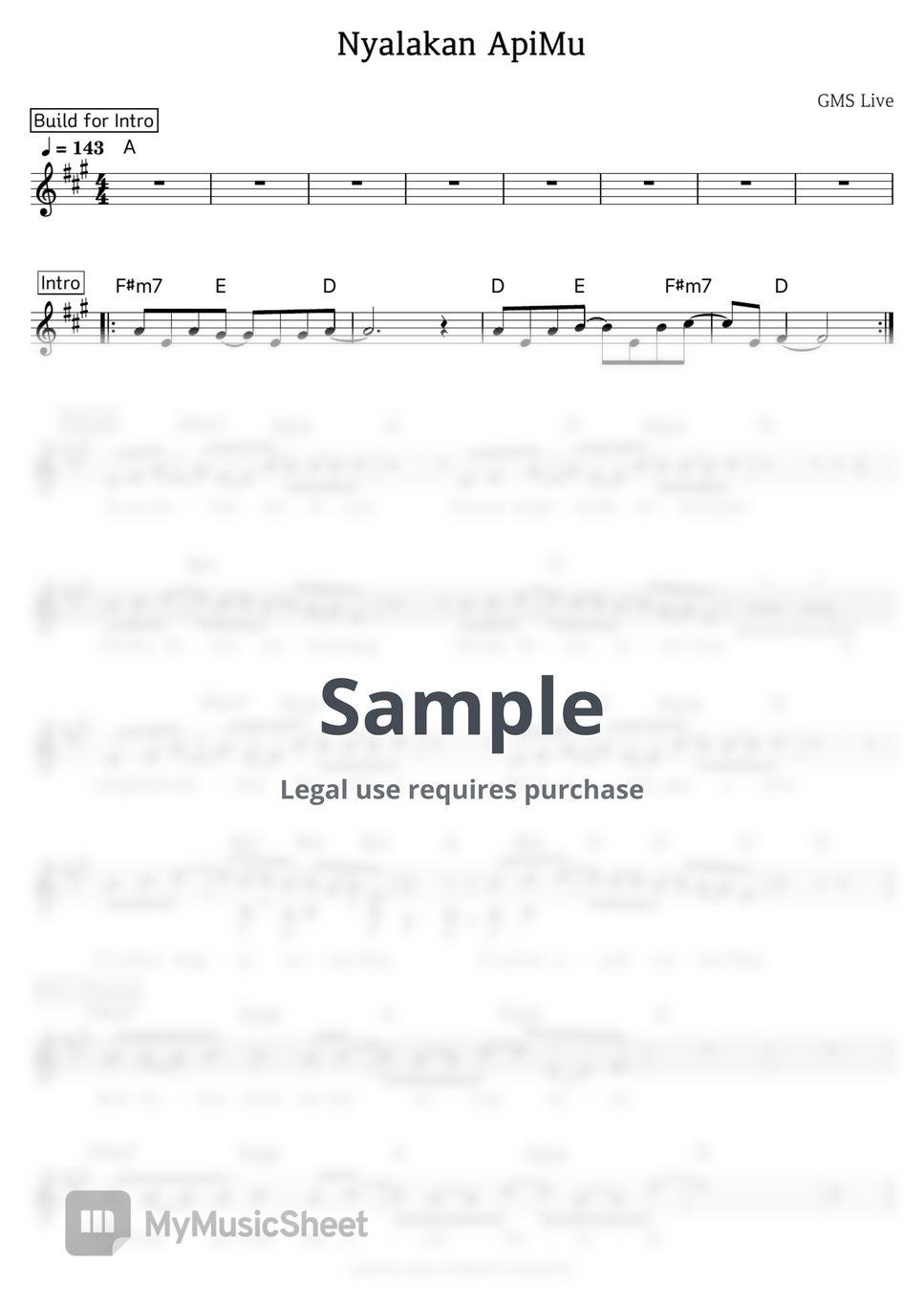 GMS Live - Nyalakan ApiMu Sheet Music by GMS Live