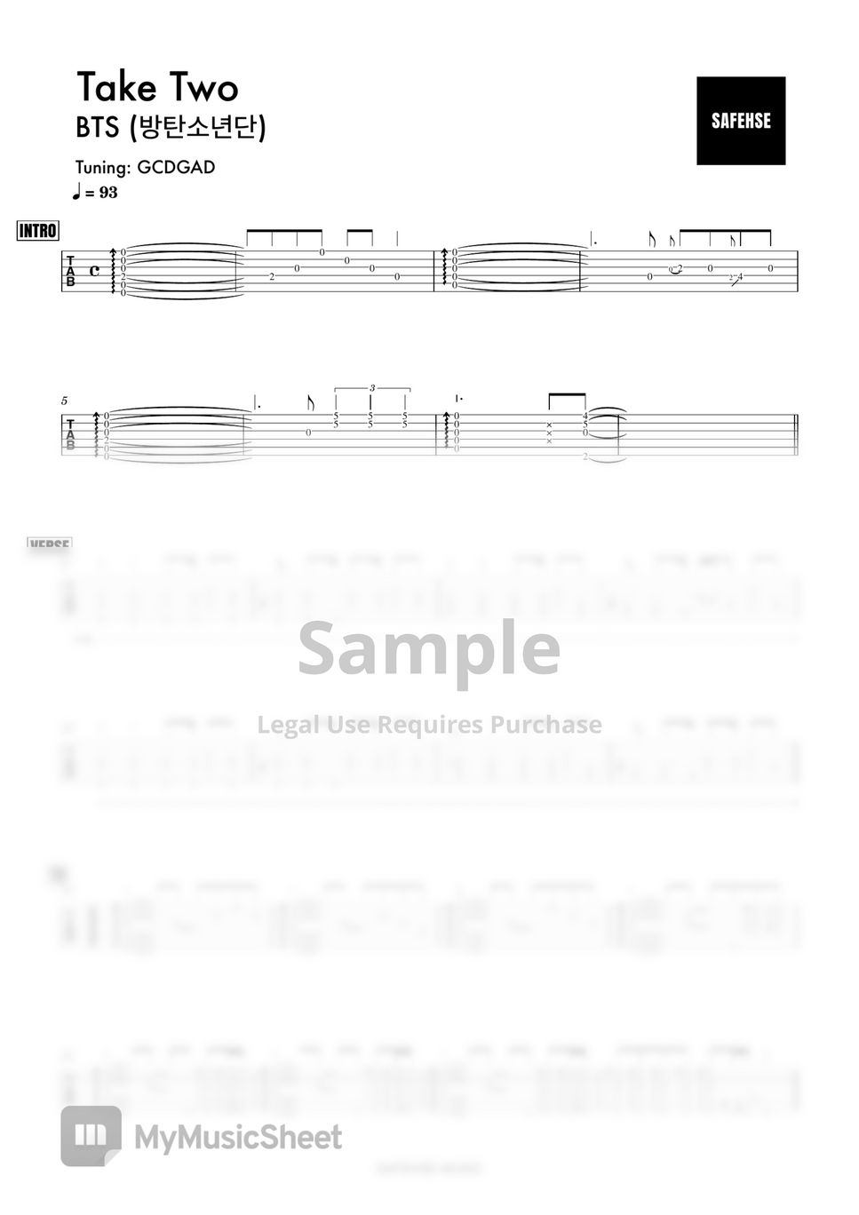 BTS - Take Two Sheet Music by SAFEHSE