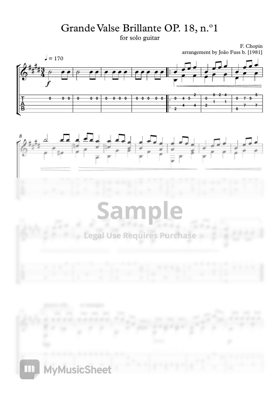 F. Chopin - Grande Valse Brillante Sheet Music by João Fuss