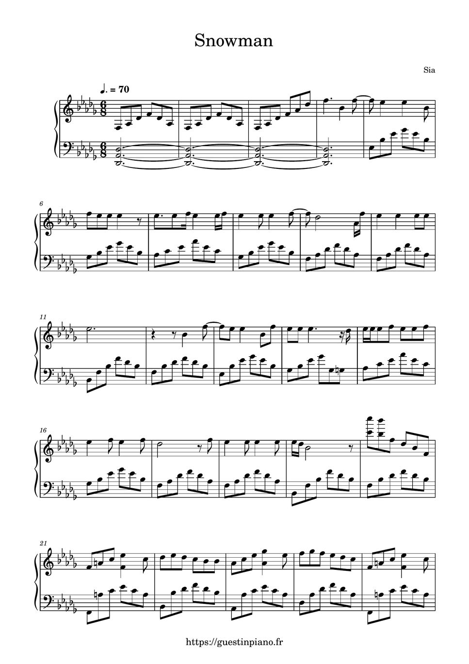 Sia - Snowman Sheets by GuestinPiano