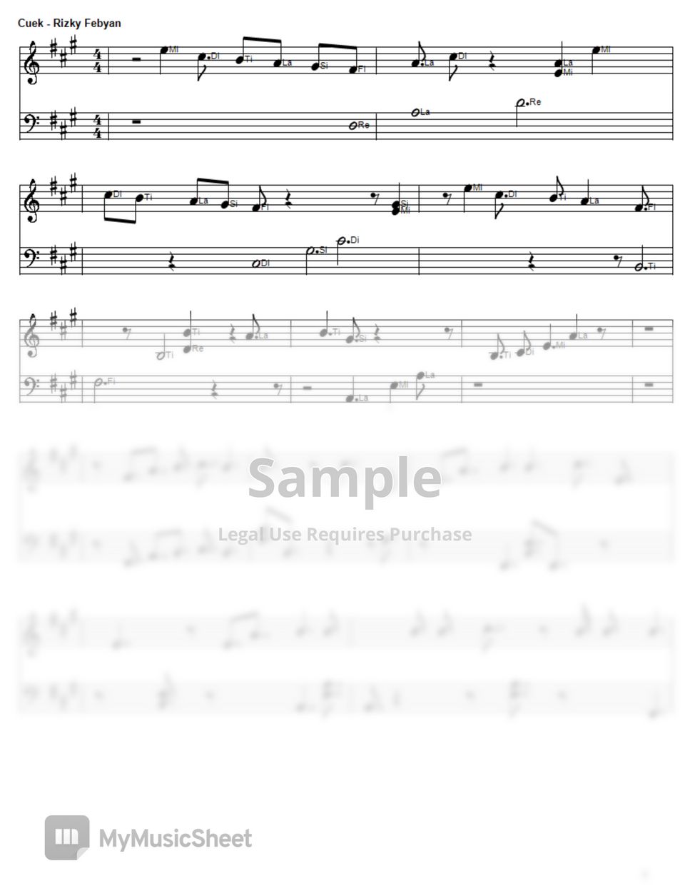 Rizky Febian - Cuek (Garis Cinta Pt.2) Sheets