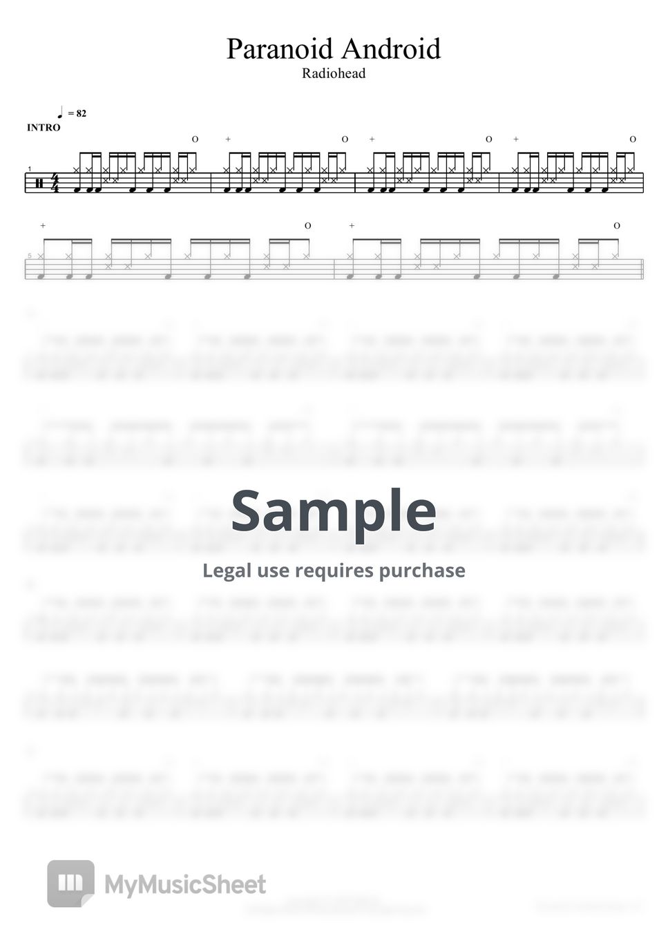 Radiohead - Paranoid Android Sheets by COPYDRUM