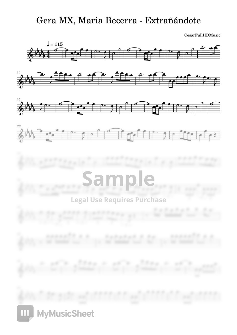 Gera MX, Maria Becerra - Extrañándote Sheets