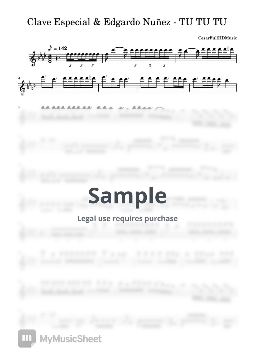 Clave Especial & Edgardo Nuñez - TU TU TU Sheet Music