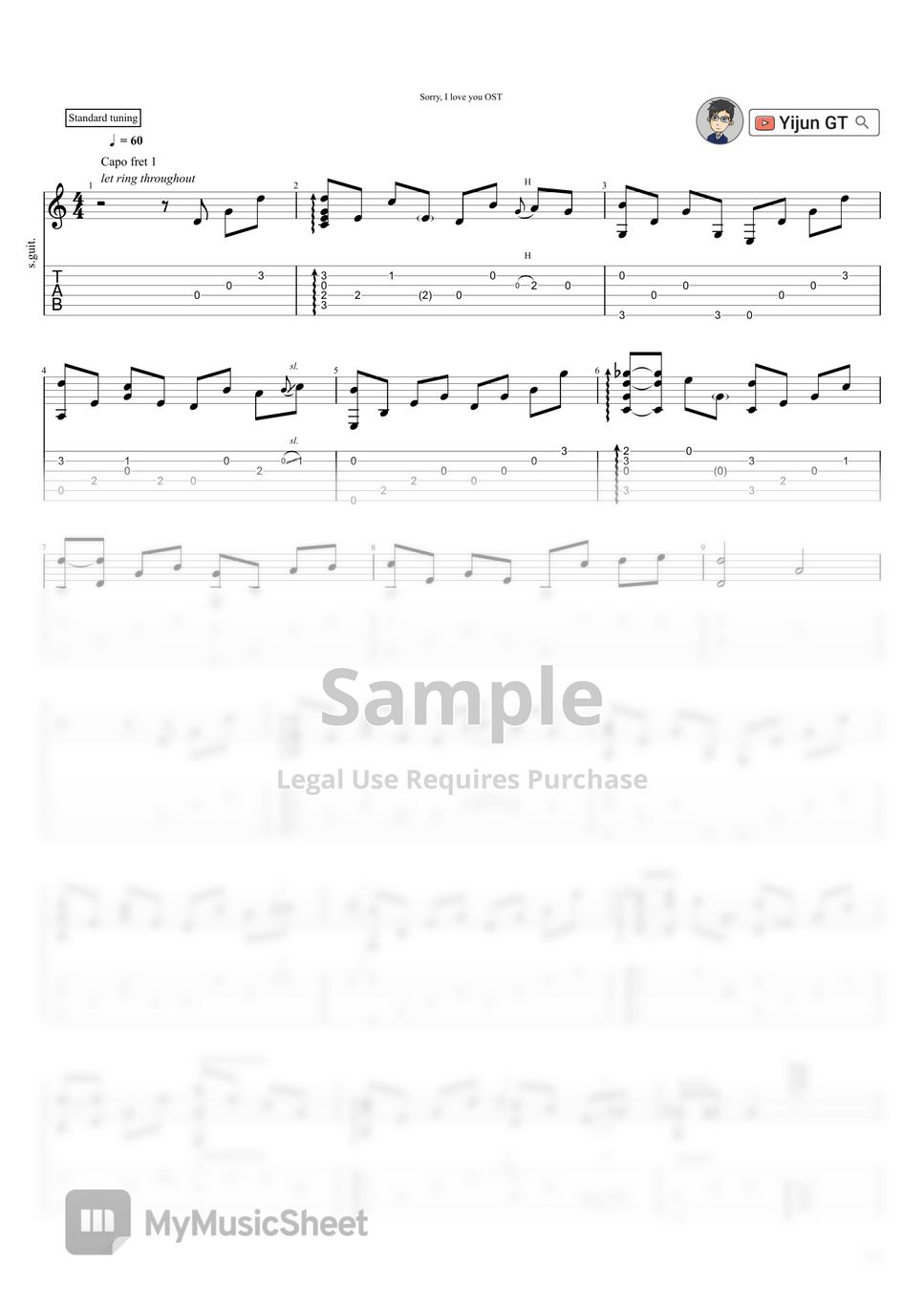 Sorry I Love You Ost Outro Sheets By Yijun Gt