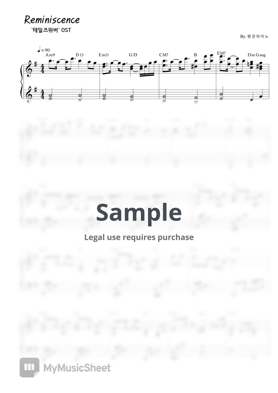 Vanilla Mood - Reminiscense (Piano / Easy Version) Sheet Music by ...