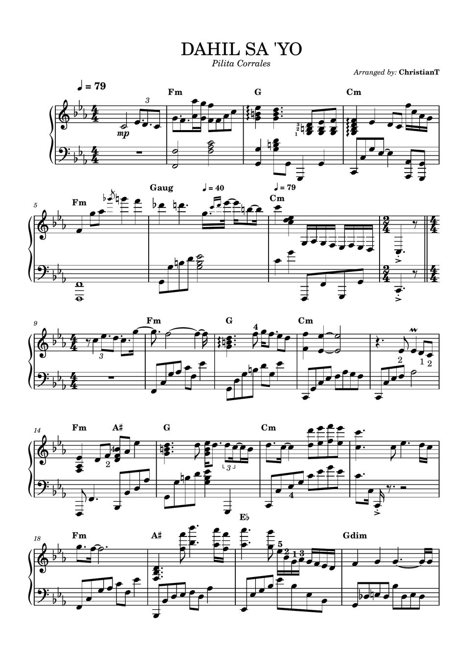 Pilita Corrales - Dahil Sa 'Yo Sheets