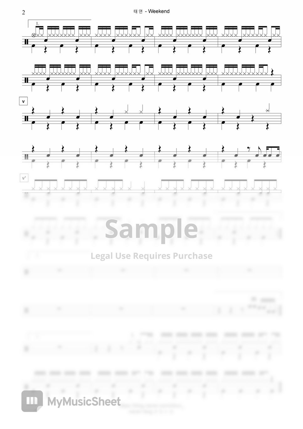 TAEYEON - Weekend Sheet Music by DDD