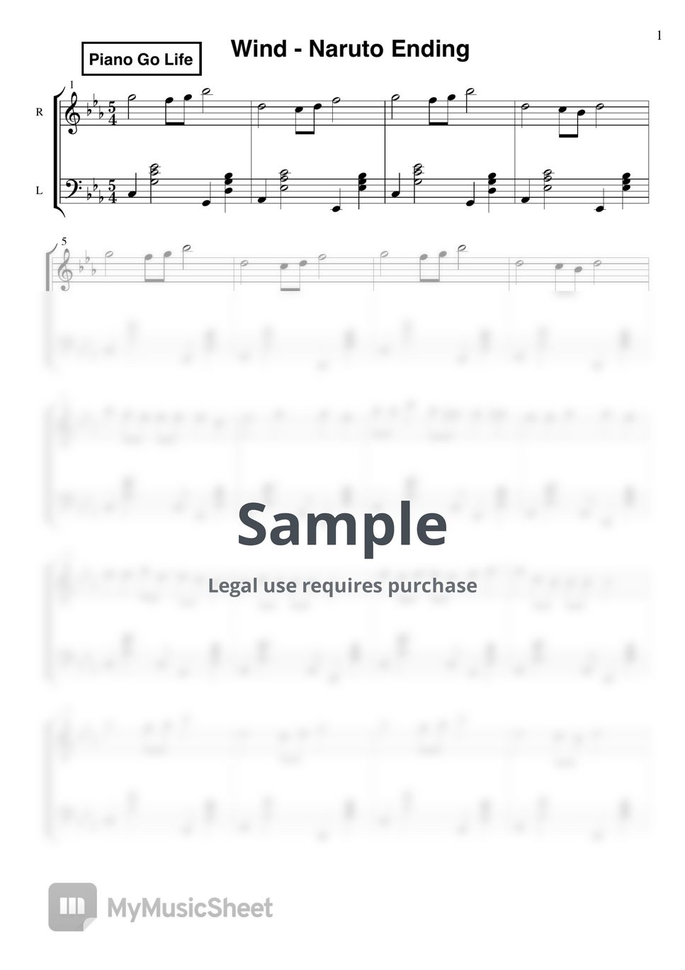 Naruto Ending - Wind Sheets by Piano Go Life