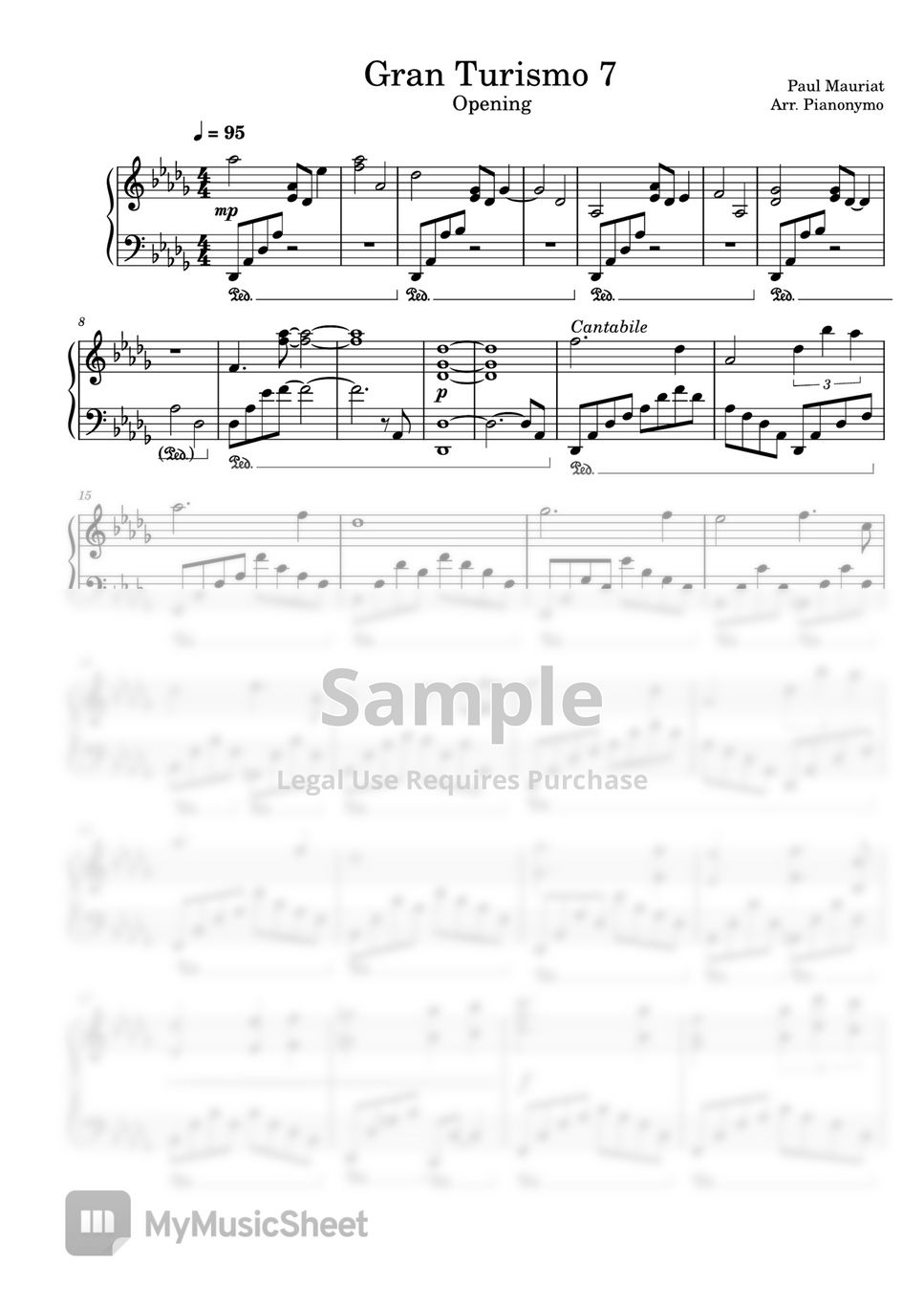 Gran Turismo 7 - Opening Theme Piano Sheet Music PDF | Pianonymo | mymusic5