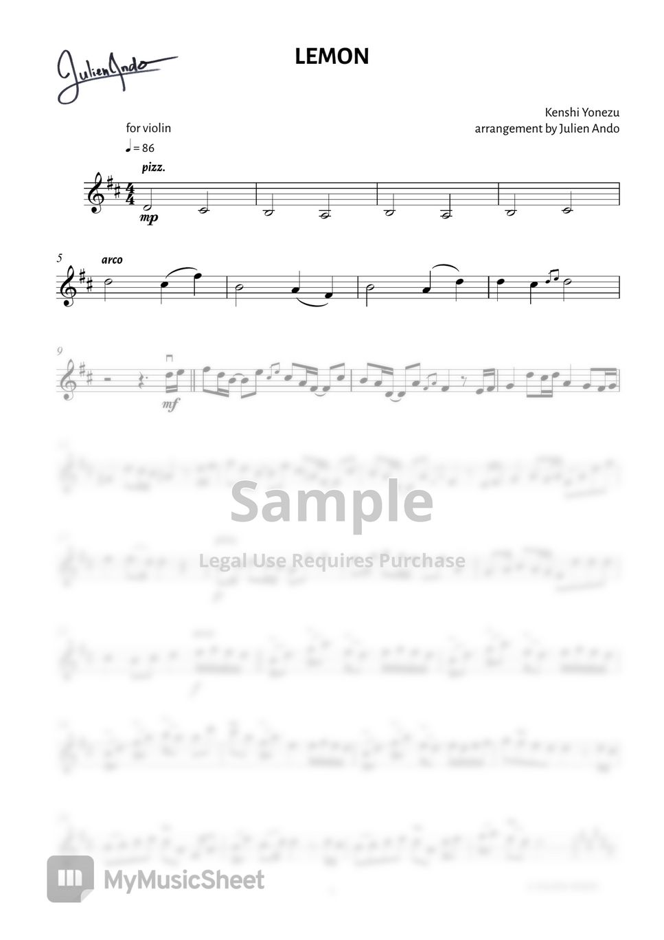 Kenshi Yonezu - Lemon Sheets by Julien Ando