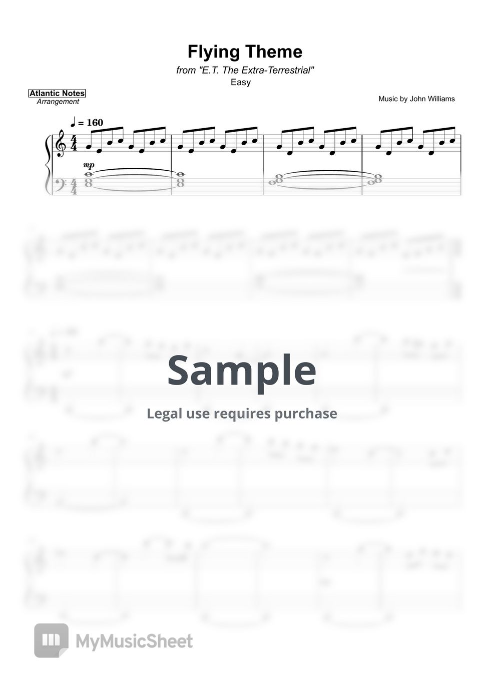 John Williams - E.T. - The Extra-Terrestrial (Flying Theme) 악보 by ...