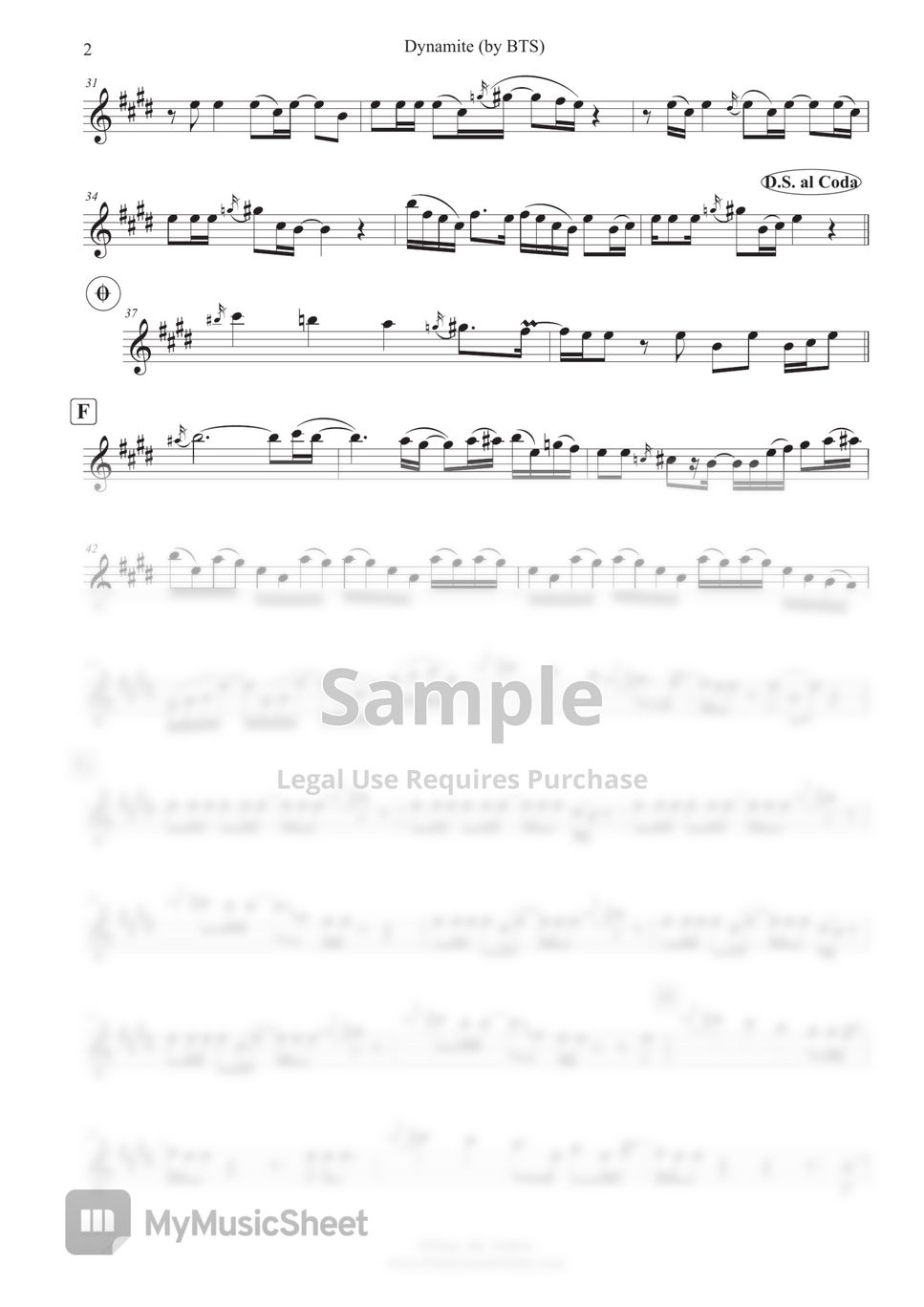 BTS - Dynamite [Flute] (with Ad-Lib Solo) Sheet Music by Flute Mr Yellow