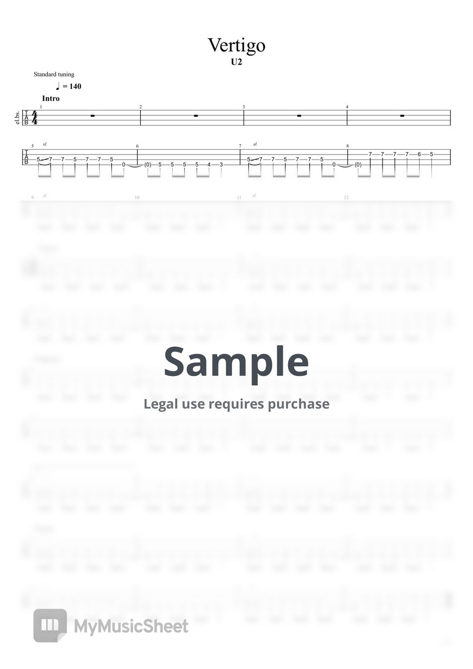 U2 - Vertigo Sheets by 종운