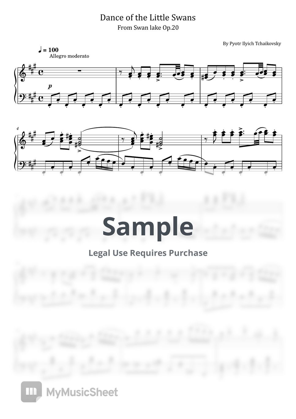 Pyotr Ilyich Tchaikovsky - Dance of the Little Swans (From Swan lake Op.20 - For Piano Solo ...