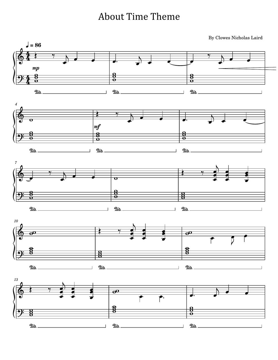 Clowes Nicholas Laird - About time Theme (For Easy Piano) Sheets by poon