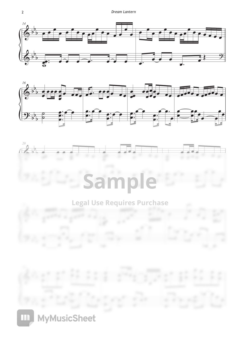 Radwimps - Dream Lantern (Your Name. OST) Sheets by 피달소 Pidalso