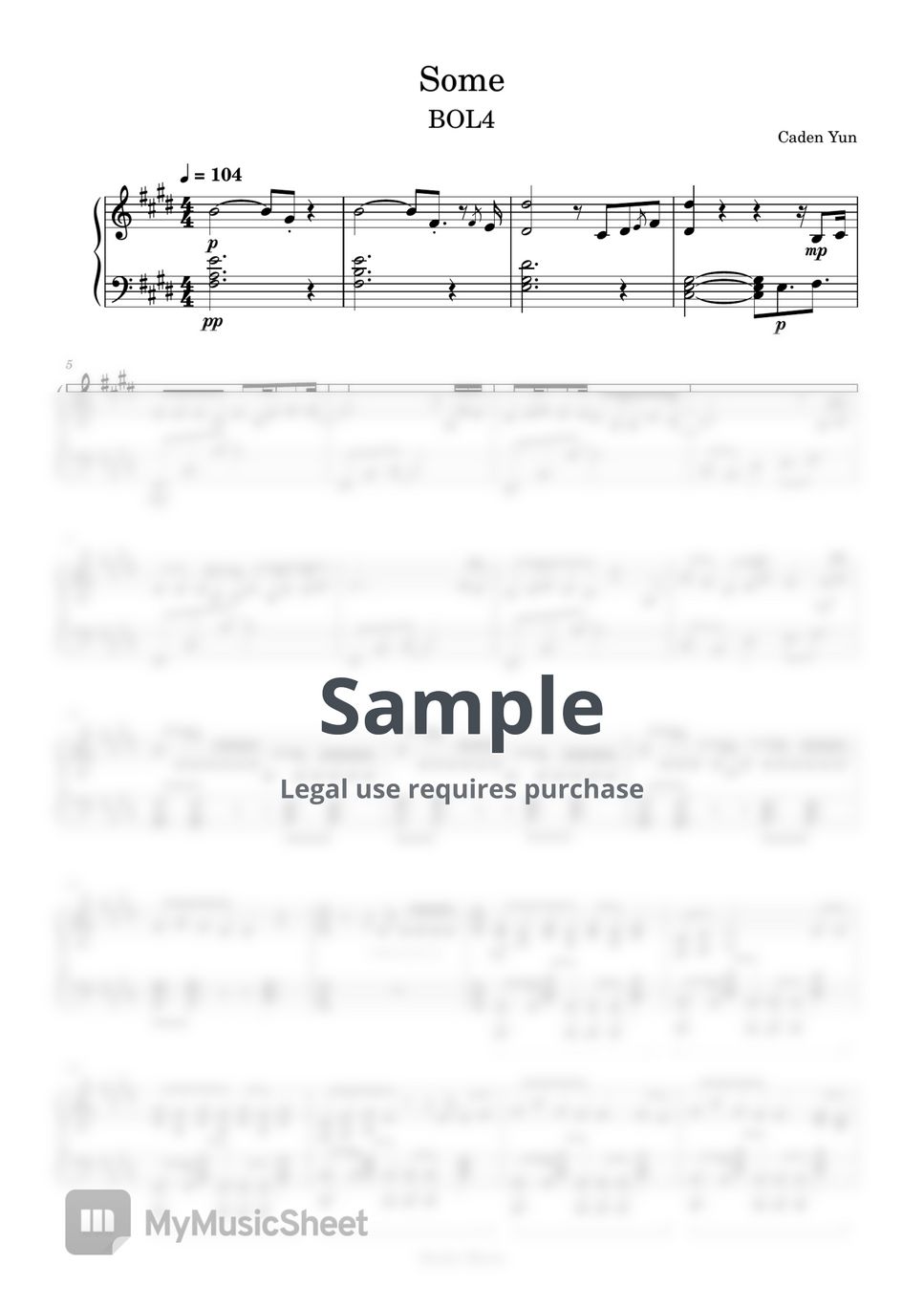 BOL4 - Some 악보 by Caden Yun